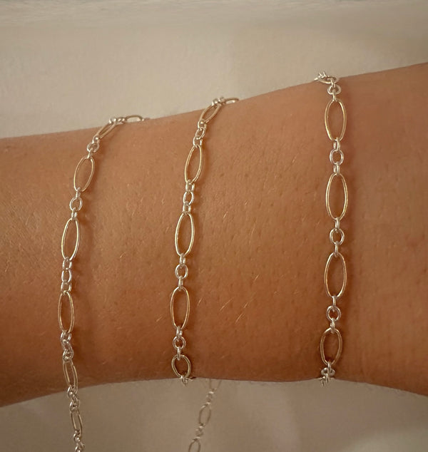 Mixed Metal Marquise 14k Gold-Filled & .925 Sterling Silver Link Perma ...