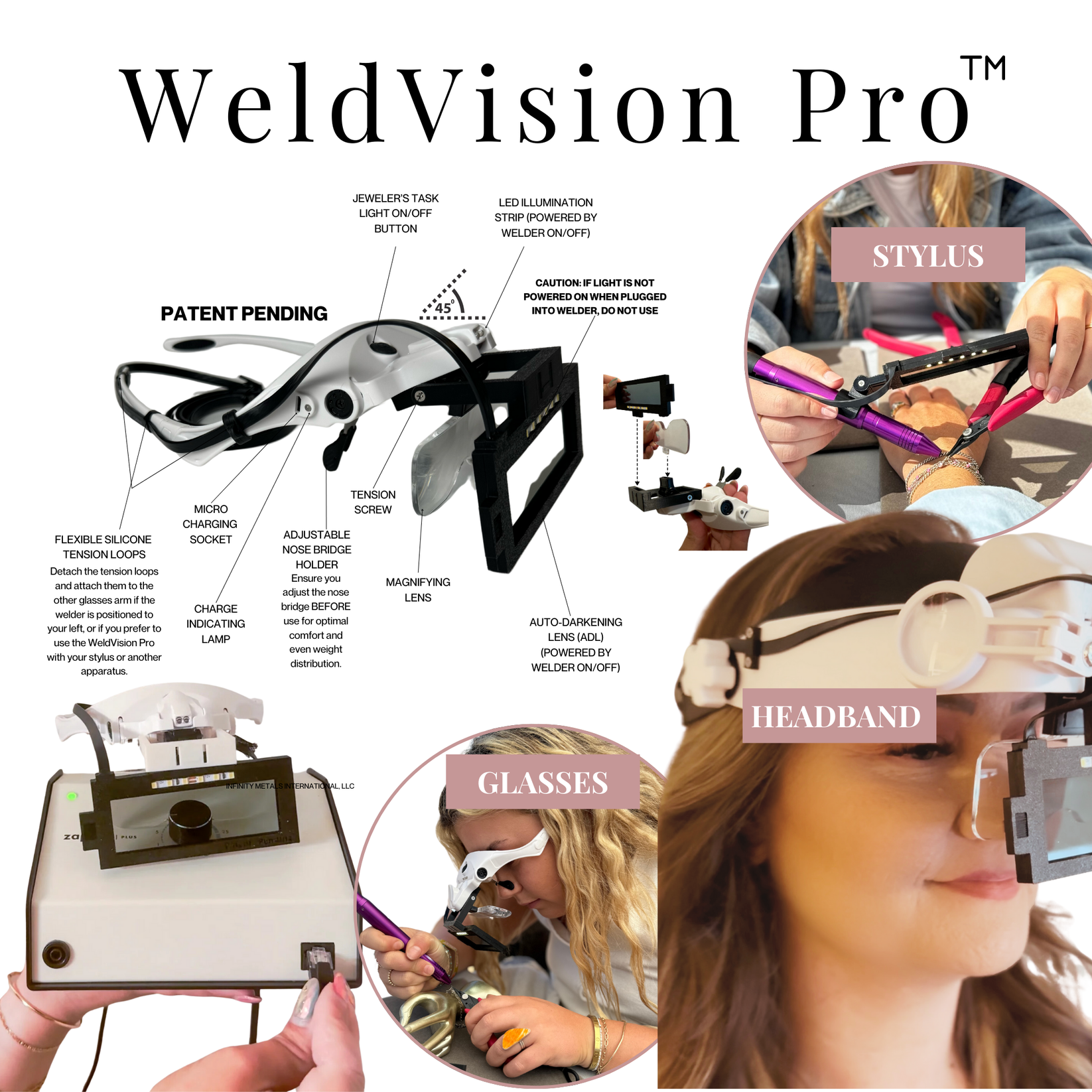WeldVision Pro™ Magnified, Wearable Auto-Darkening Lens (ADL) System ...